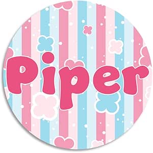 Amazon.com: Piper - Circle Sticker Decal 3 Inch - Name Tag Water Bottle ...