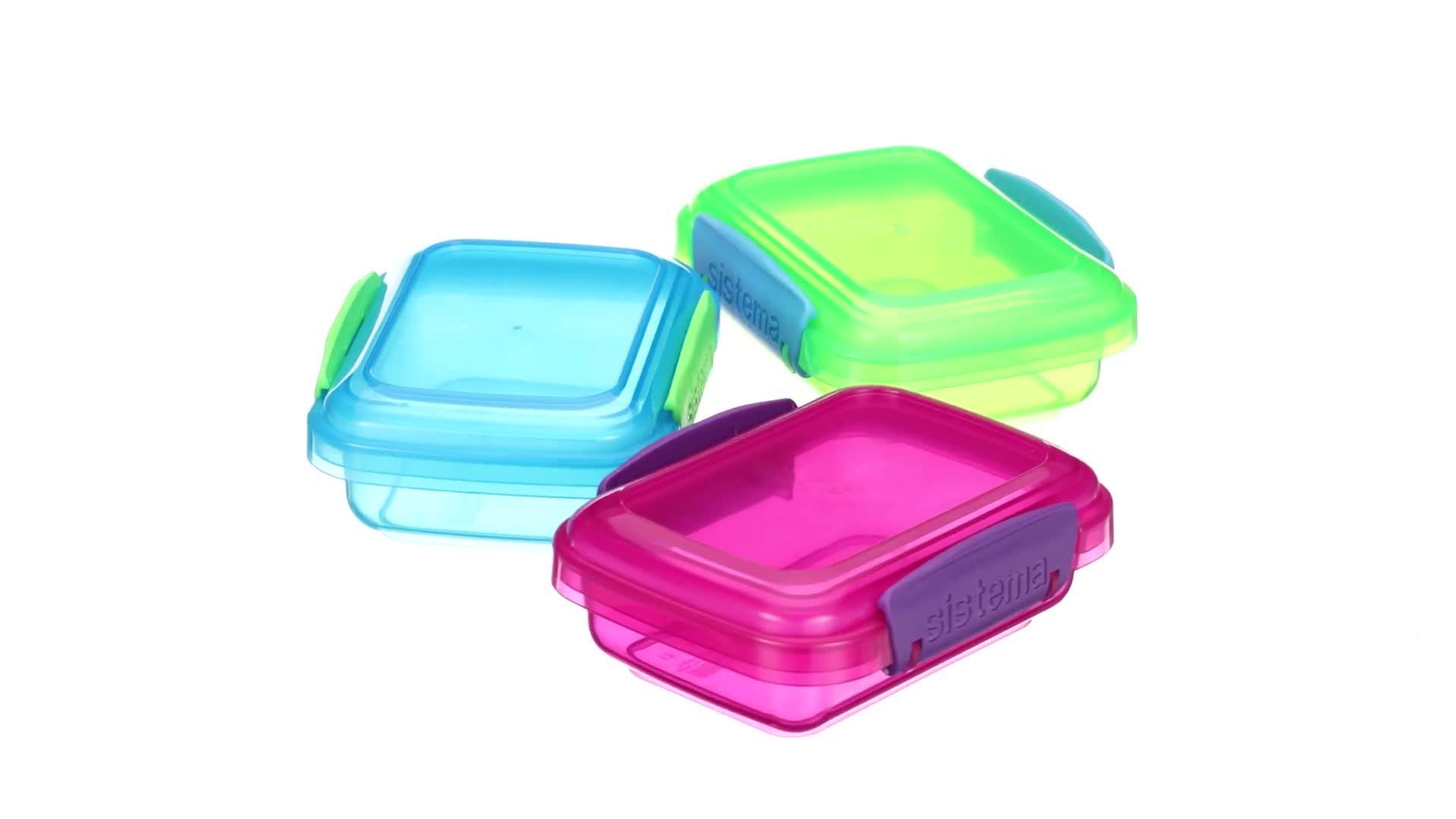 Sistema Lunch Collection Food Storage Containers Blue Green Pink at ...