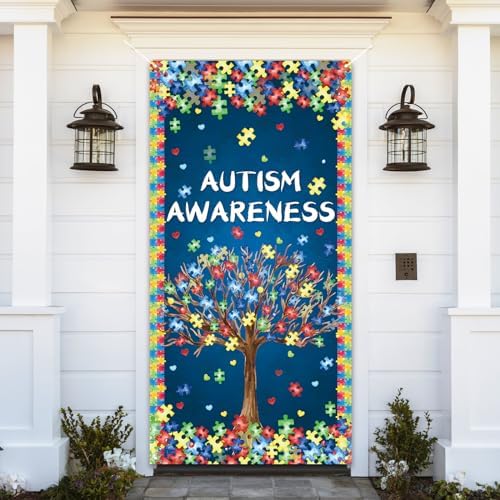 Amazon.com : Autism Awareness Door Cover Autism Awareness Photo ...