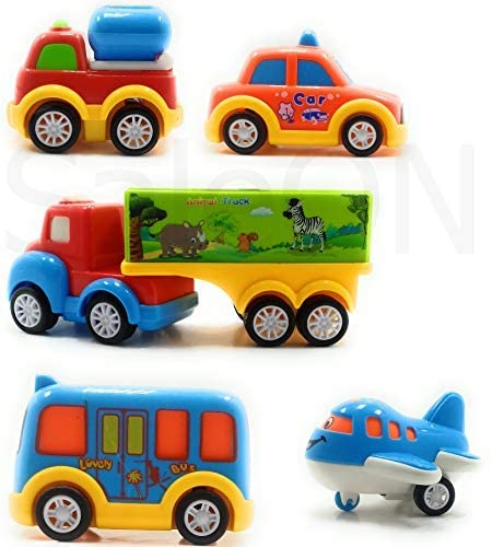PRIMEFAIR Unbreakable Automobile Car Toy Set, Pull Go Car Truck Toy Set ...