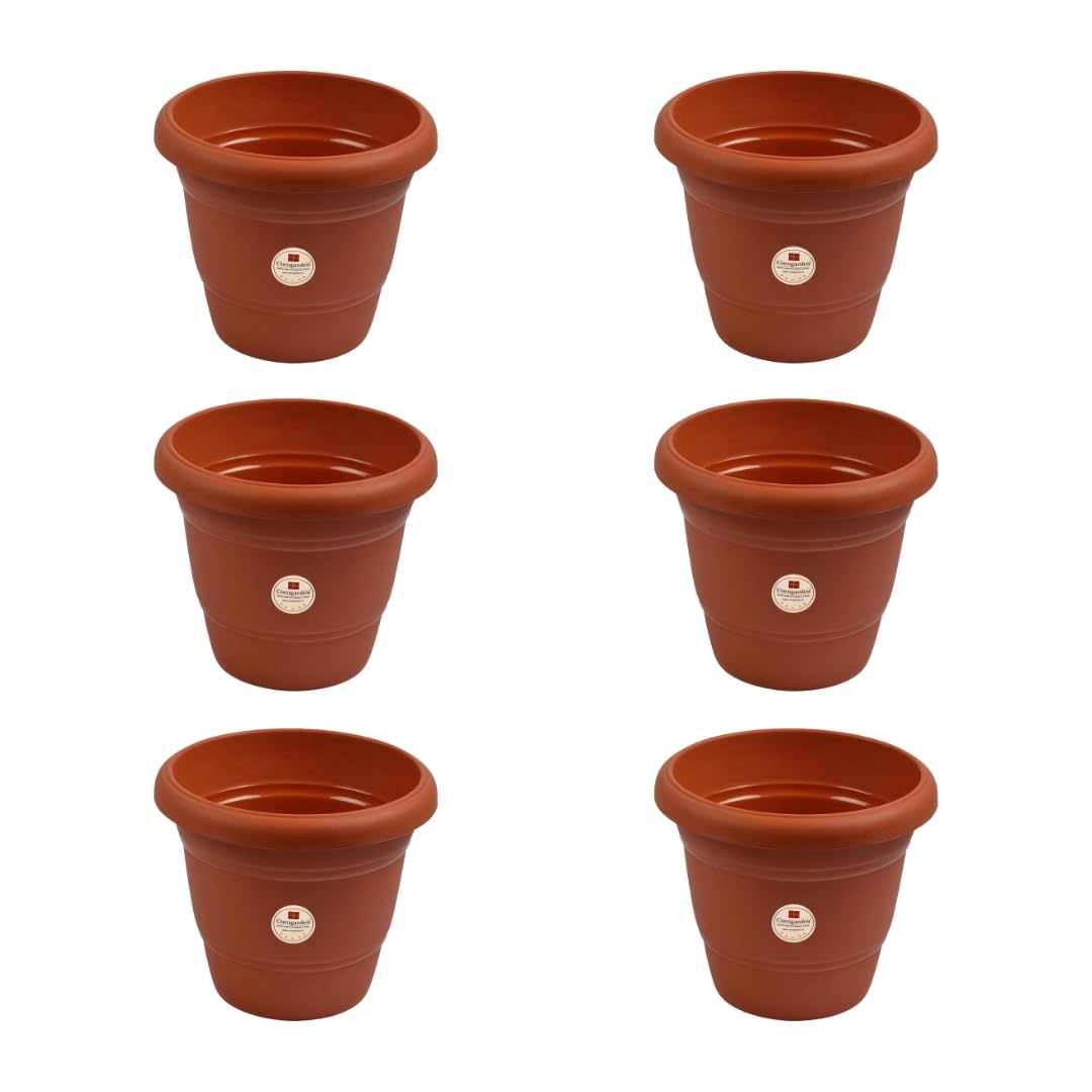 cocogarden 8-inch Plastic Planter Pots for Indoor, Outdoor Plants(Pack ...