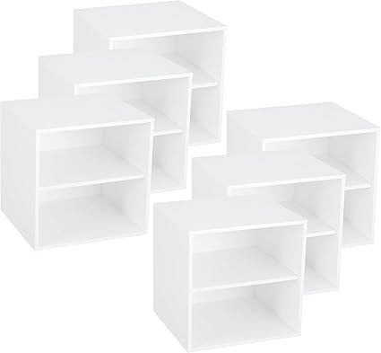 Amazon.com: Simply Tidy Six White Modular Compartment Cubes with Shelf ...