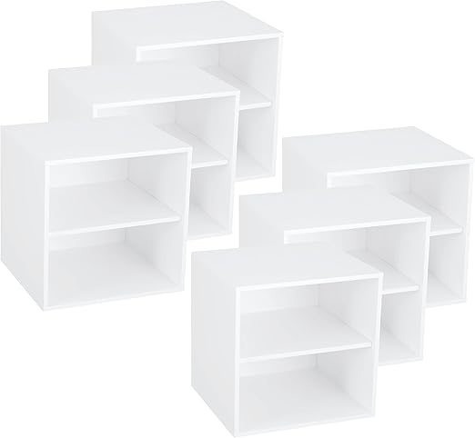 Amazon.com: Simply Tidy Six White Modular Compartment Cubes with Shelf ...