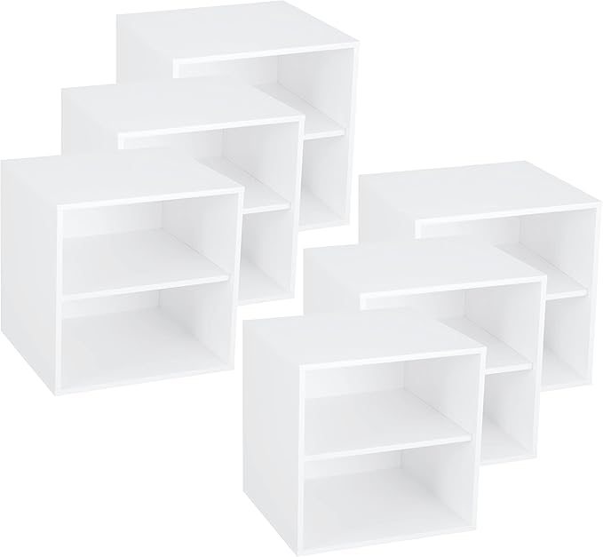 Amazon.com: Simply Tidy Six White Modular Compartment Cubes with Shelf ...