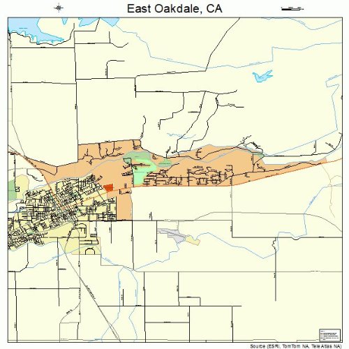 Amazon.com : Large Street & Road Map of East Oakdale, California CA ...