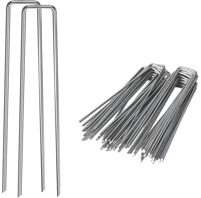 MAHIRA 100 Pieces, 6-Inch Heavy-Duty 11 Gauge Steel Ground Garden ...