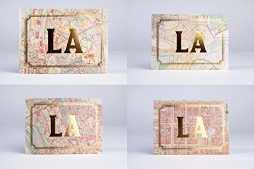 Amazon.com: Vintage Map & Gold Foil Card - Los Angeles : Office Products