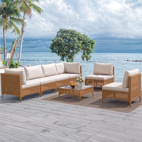 Amazon.com: LAUSAINT HOME 7 Pieces Outdoor Patio Furniture, Outdoor ...