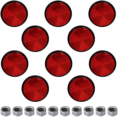 通用 10 Pcs Trailer Red Round Reflectors Truck Safety Reflective Gate ...