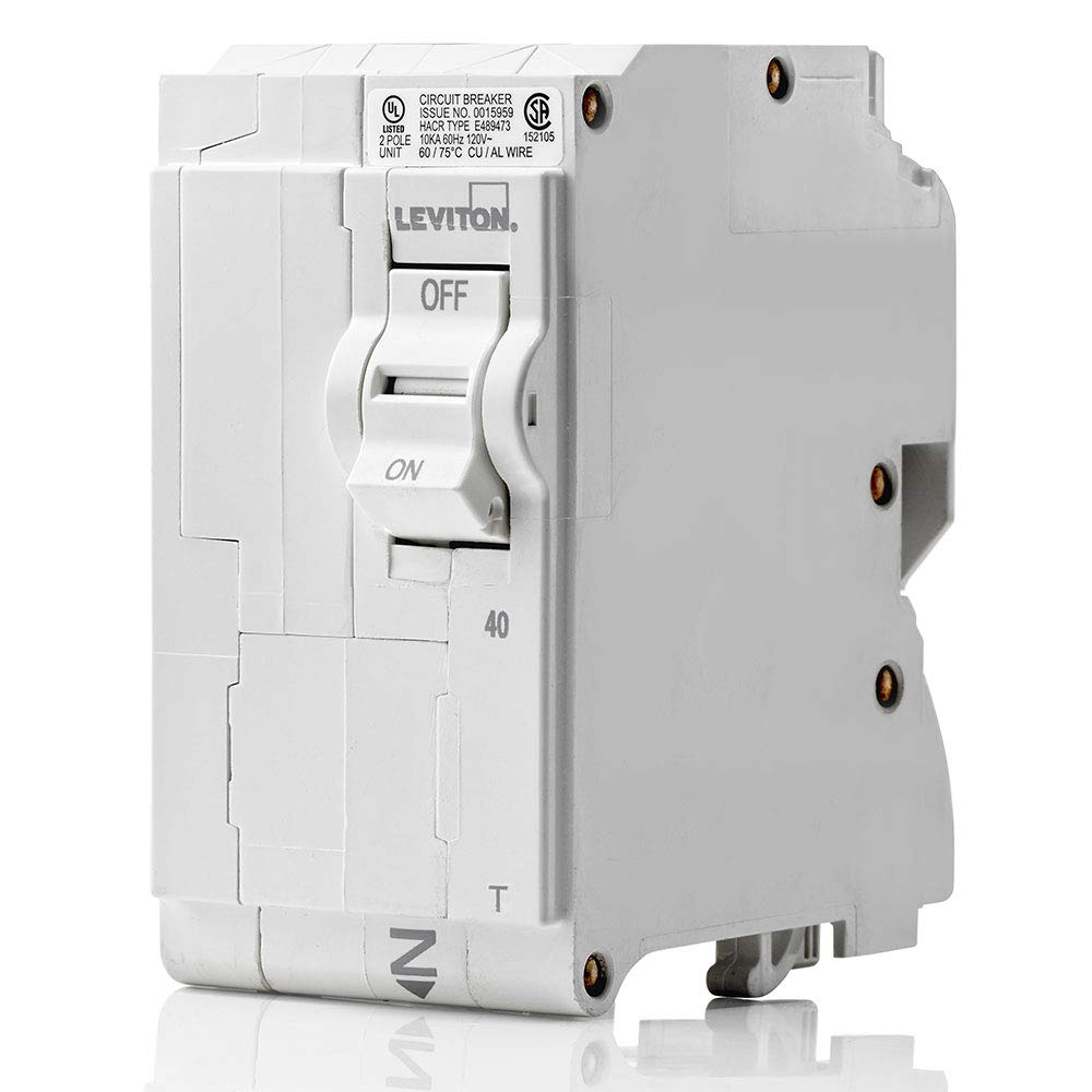 Leviton LB240-T 40A 2-Pole Plug-On Standard Branch Circuit Breaker ...