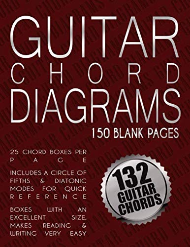 Guitar Chord Diagrams: Music Paper NoteBook 132 Guitar Chords For ...