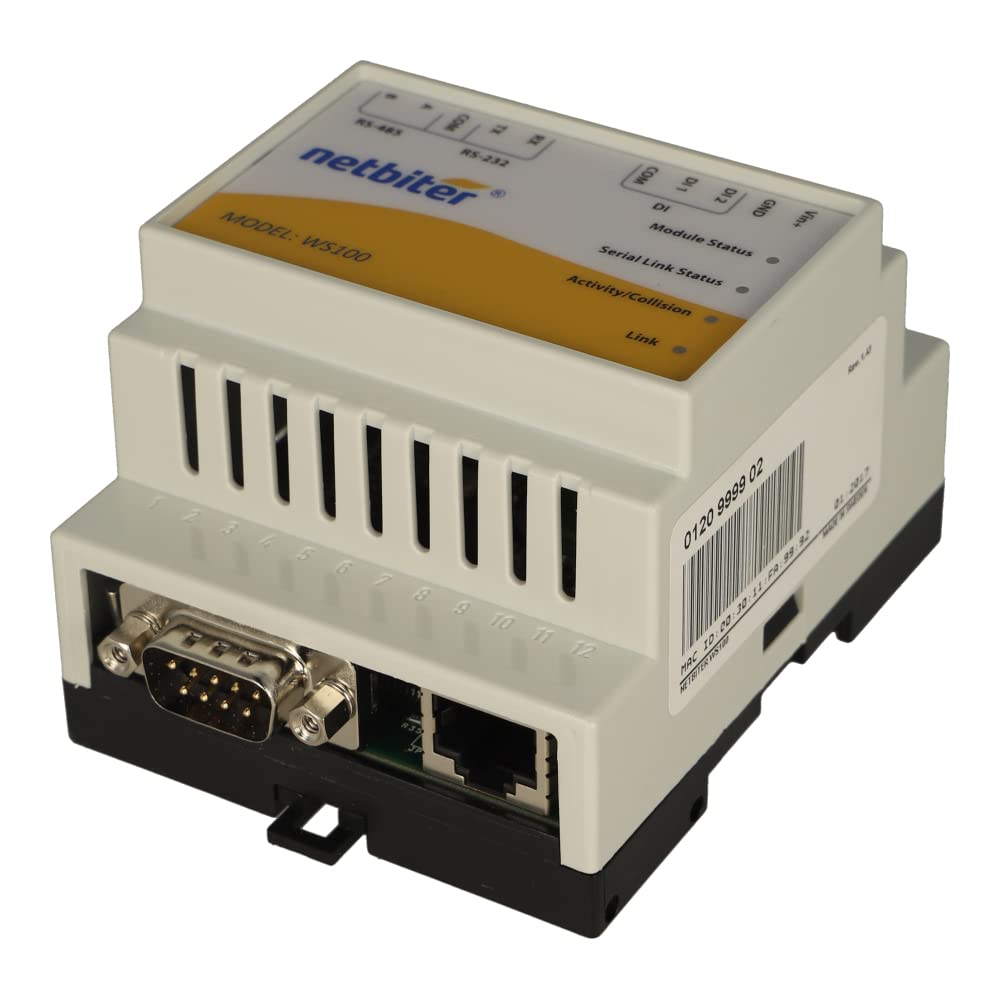 Buy WS100 | DY51210800 | NETBITER DIN RAIL GATEWAY WITH WEB SERVER, 1 ...