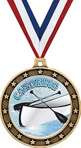 Amazon.com : Crown Awards Gold Canoe Medals - 2 1/2" Canoeing Star ...