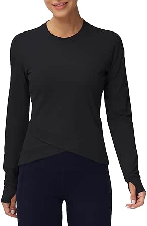 Amazon.com: Women's Long Sleeve Compression Shirts Workout Tops Cross ...