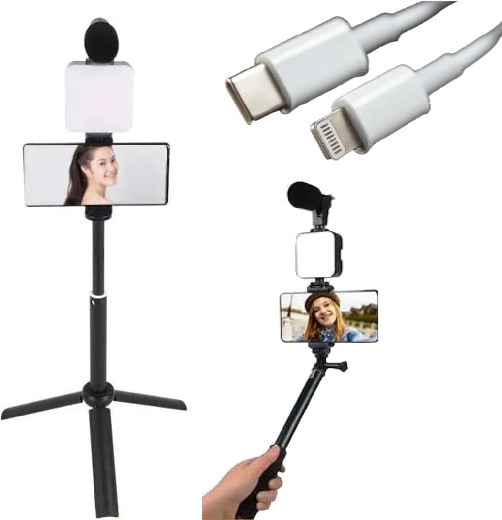 Amazon.com: Acuvar Vlogging Kit with Light and Microphone Pistol Grip ...