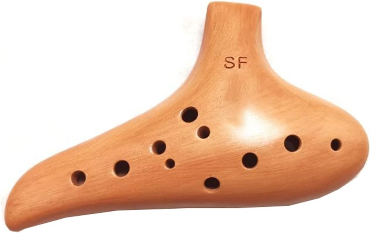 Handgemaakte Klei Houtnerf Ocarina Muziekinstrument 12-hole Hoge toon F ...