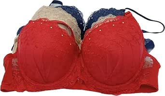 (Pack of 3) Beizhini Fascinating Bra Size 38B Cup B Model 4281 Colors ...