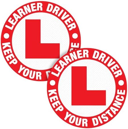 Fusion L-Shaped Board for Learning Driver Red Car Decal Self Adhesive ...