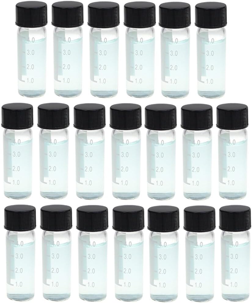 ULTECHNOVO Glass Vials with Screw Caps, Clear Liquid Sample Glass ...