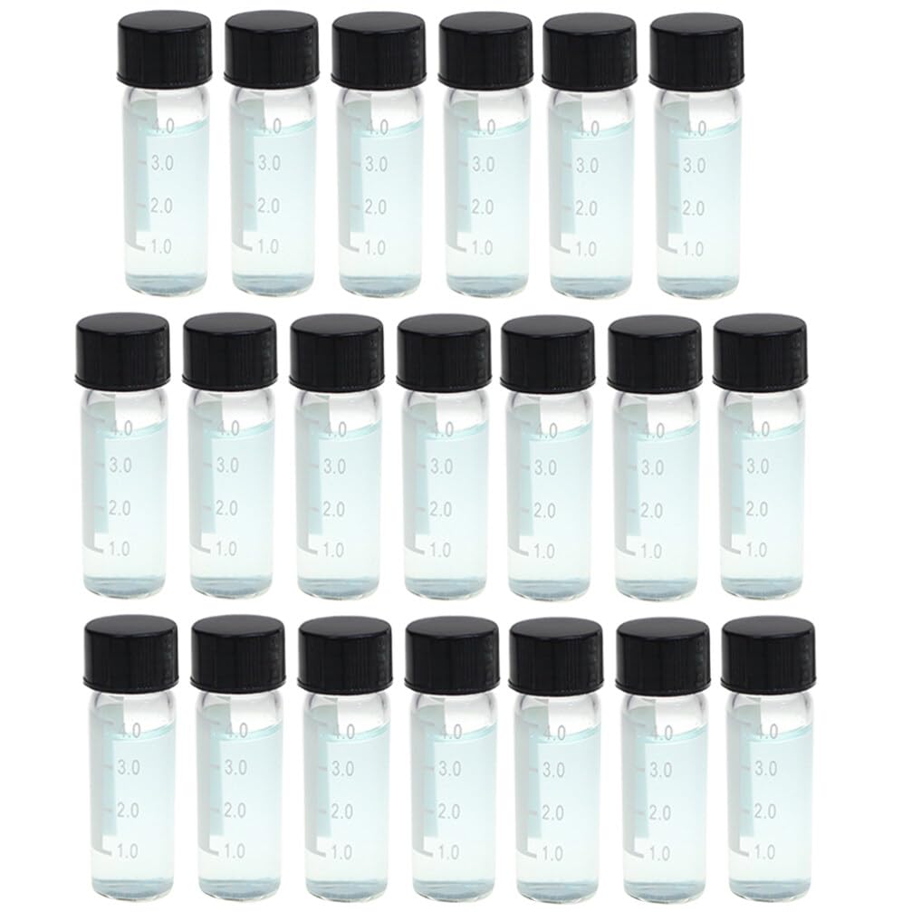 Buy ULTECHNOVO Glass Vials with Screw Caps, Clear Liquid Sample Glass ...