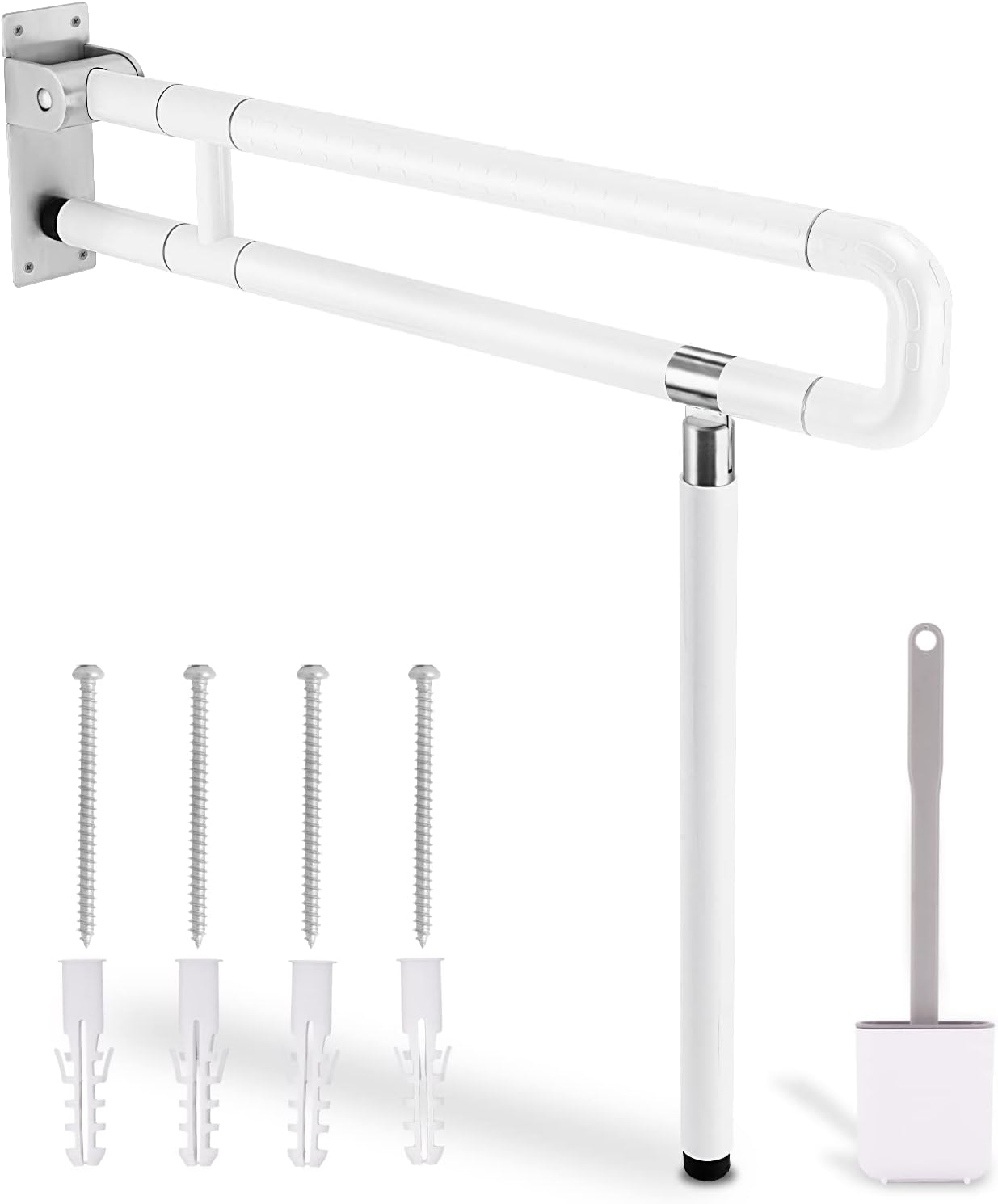 YUCHENGTECH Flip Up Grab Bar 75x70cm Toilet Grab Bar Foldable Handicap ...