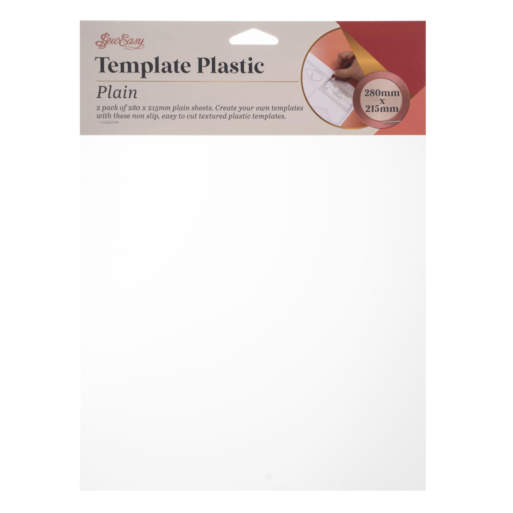 Sew Easy Plain Template Plastic – 2 Sheets, 280 x 215mm Non Slip, Easy ...