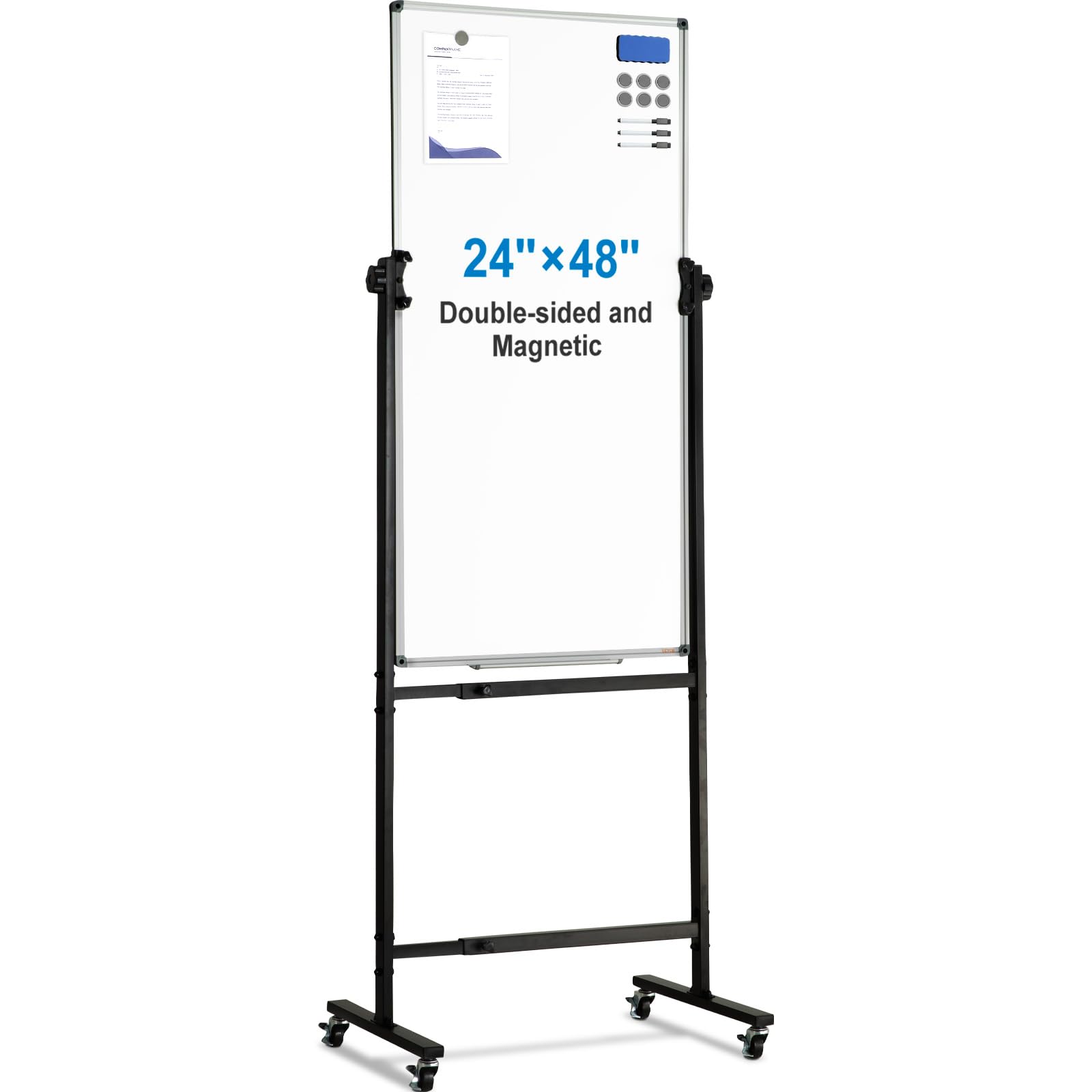Amazon.com : VEVOR Rolling Magnetic Whiteboard, Double-Sided Mobile ...