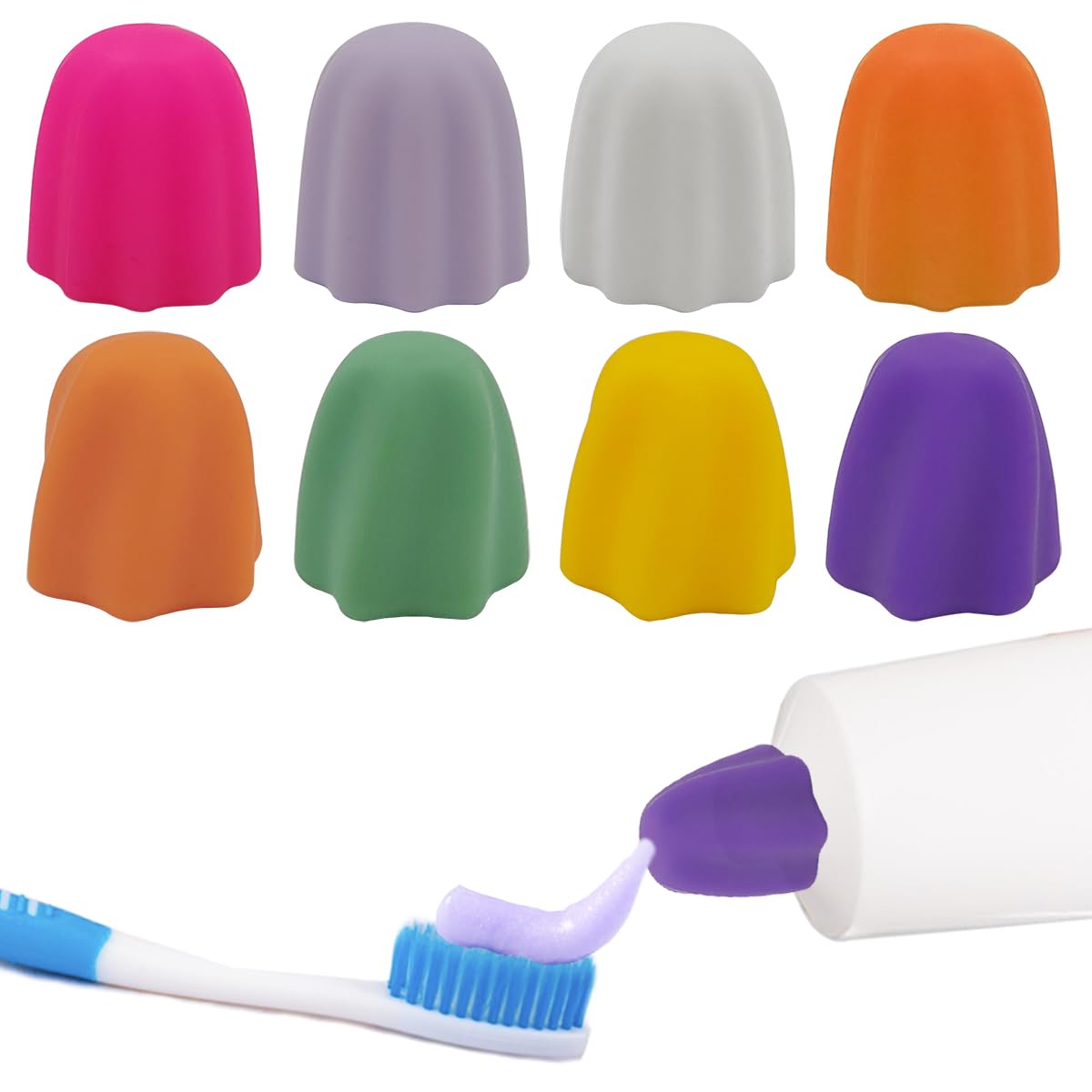 Amazon.com: AFUNTA Silicone Toothpaste Cap, 8 Pcs Self Closing ...