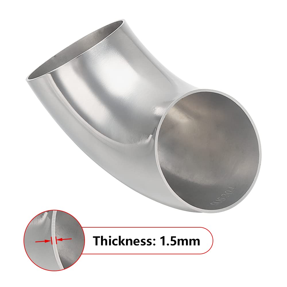 Snapklik.com : 1.75 Inch 90Mandrel Bend Elbow, 304 Stainless Steel ...