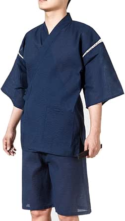 thefancypumpkin Jinbei Men's Japanese Style Dressing Gown Kimono Pajamas Suit Size XL-A09 at ...