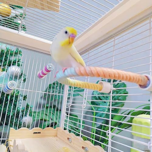 Amazon.com : Gradient Colorful Rope Perches Stand for Bird Cages ...