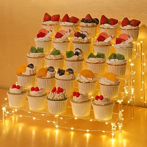 Amazon.com | Resulzon 4-Tier Cupcake Stand -Stainless Steel Dessert ...