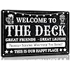 Amazon.com: Duetom Welcome to The Deck Deck Metal Sign Backyard ...
