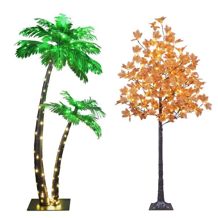 Amazon.com : Lightshare 6FT Lighted Palm Tree + Maple Tree : Home & Kitchen