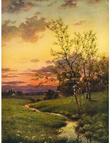 Wee Blue Coo Paintings Landscape Sunset Countryside Tree Art Print ...