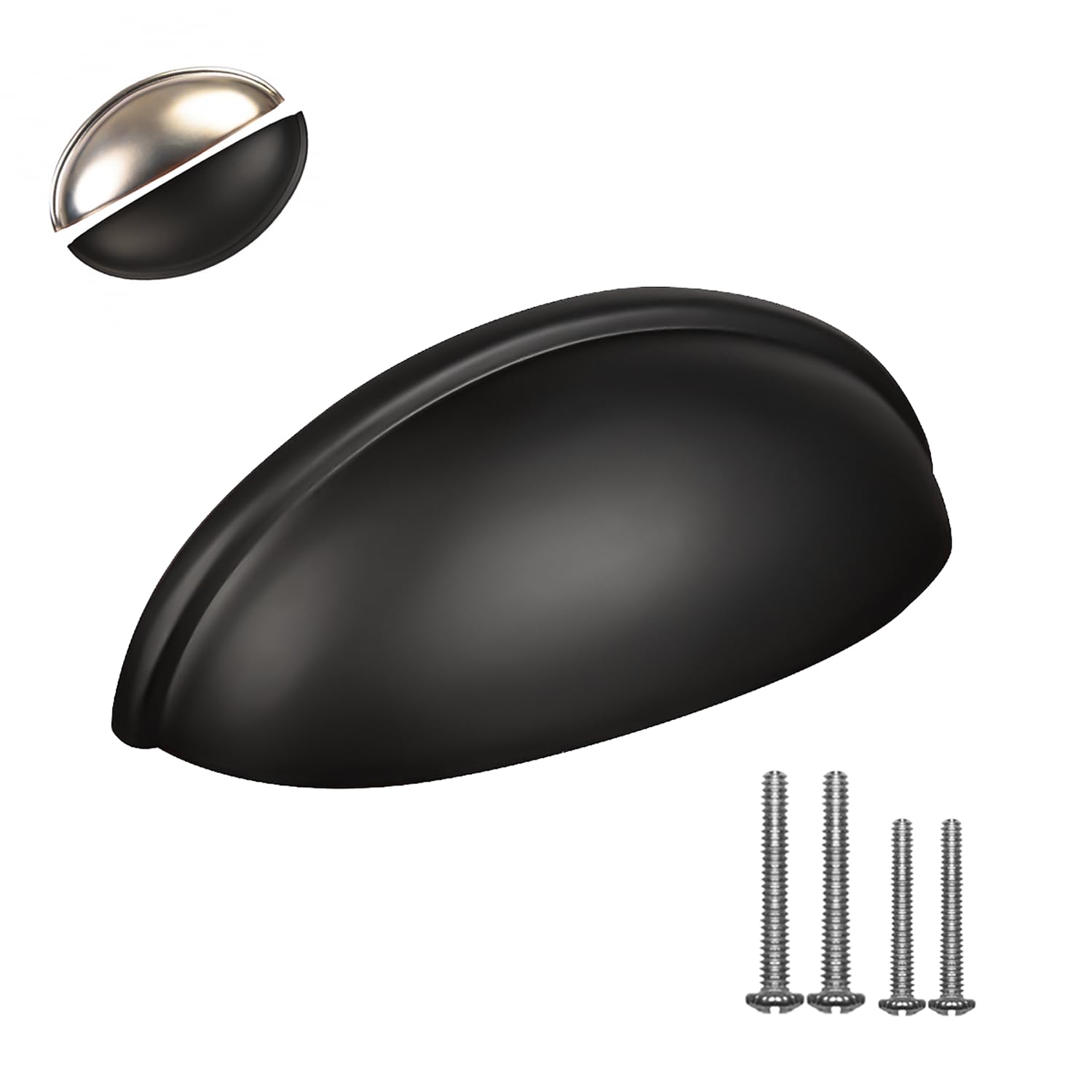 FIGO HOME Kitchen Cabinet Handles - 10 Pack Zinc Alloy, Solid, Curved ...