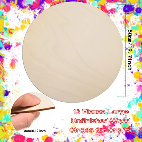 Snapklik.com : 12 Pack 20 Inch Round Wood Circles For Crafts Unfinished ...