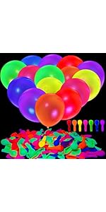 Amazon.com: 90 Pieces Neon Balloons, 12" UV Polka Dot Blacklight ...