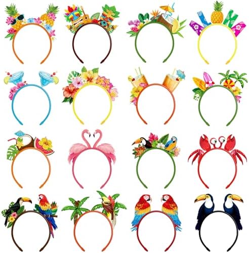 Amazon.com: BPNHNA 6PCS Hawaiian Wreaths Headband Tropical Luau Flower ...