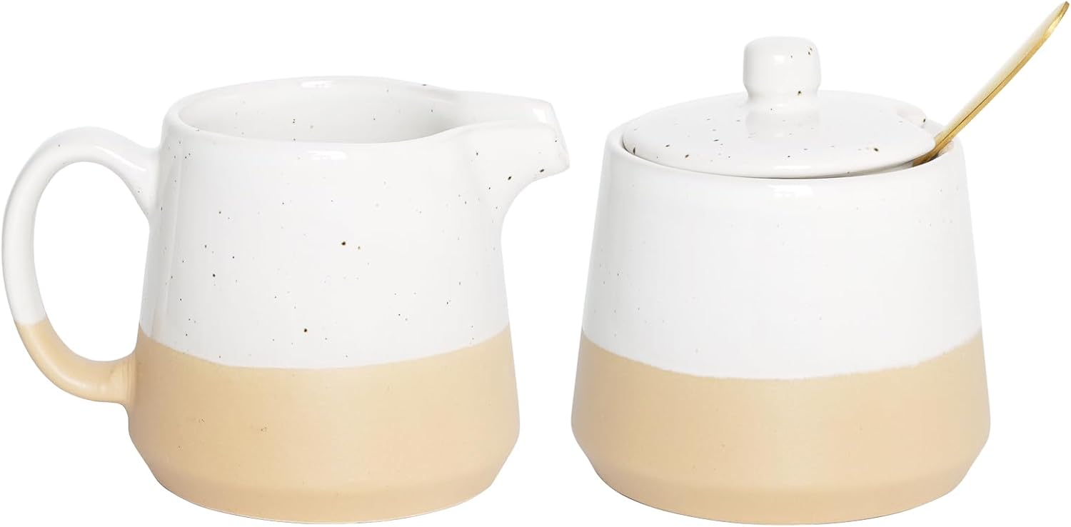 Amazon.com | Bosmarlin Ceramic Sugar and Creamer Set, Sugar Bowl with ...