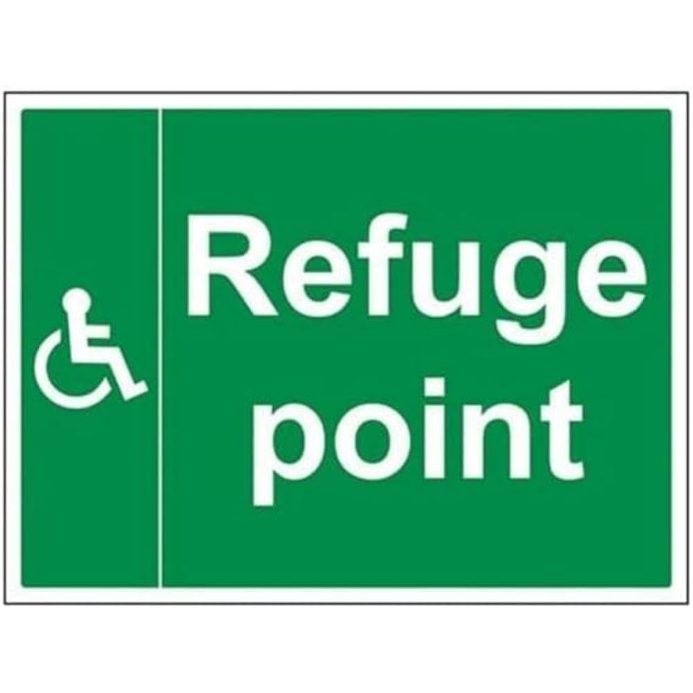 VSafety Refuge Point Sign – Landscape – 400mm x 300mm – 1mm Rigid ...