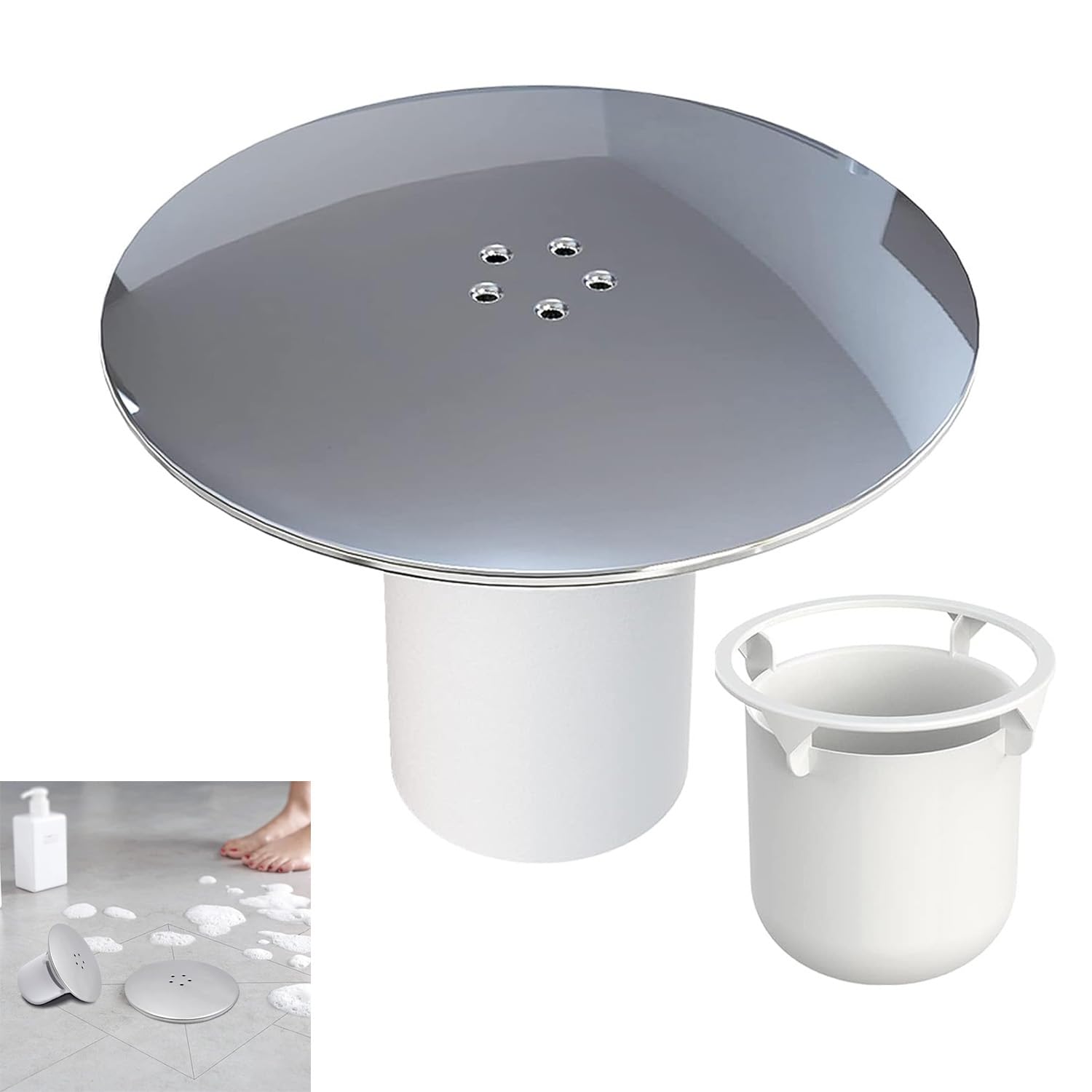 Shower Drain Cover Chrome Shower Trap Cover Replacement 90mm 115mm ...