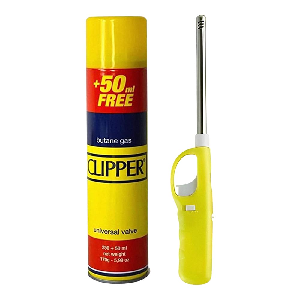 BML 1 x BBQ Lighter with Clipper Gas Canister 300ml Capacity Refillable ...