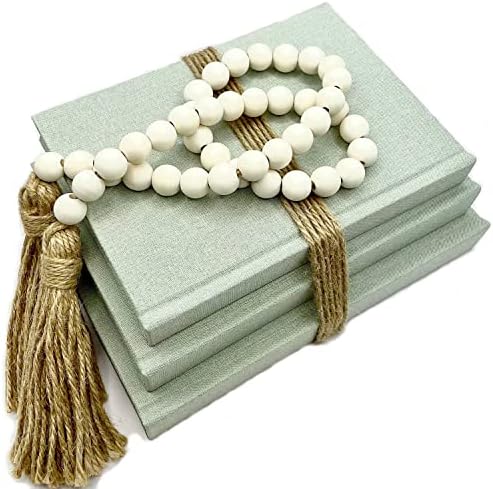 Amazon.com: Linen Covered Decorative Books, Set of 3 - Neutral Home ...