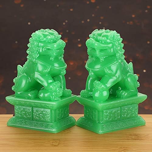 Amazon.com: jdzjybqx Chinese Fu Lions Foo Dogs Statues Pair Blue ...