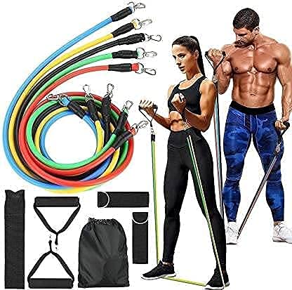 Kudos Enterprise Resistance Bands 11 pcs Set, Stretching and Exercise ...