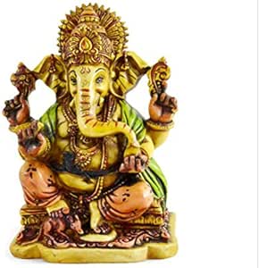 Amazon.com: Eurasia Handmade Hand painted Lord Ganesha Resin Figurine ...