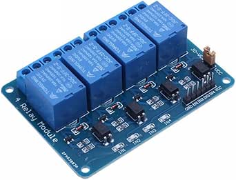 ShuoHui 4 Channel Relay Modules DC 5V Relay Module with Optocoupler for Raspberry Pi Arduino TTL ...
