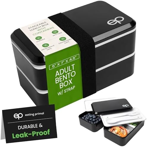 Amazon.com: Stackable Bento Lunch Box for Adults with Utensils ...