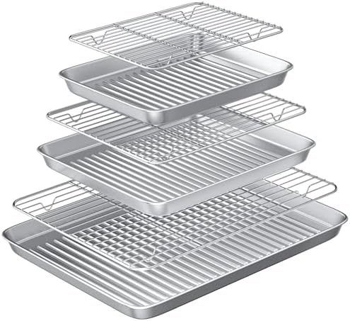 Amazon.com: Baking Sheet with Wire Rack Set: 3 Baking Pans + 3 Cooling ...
